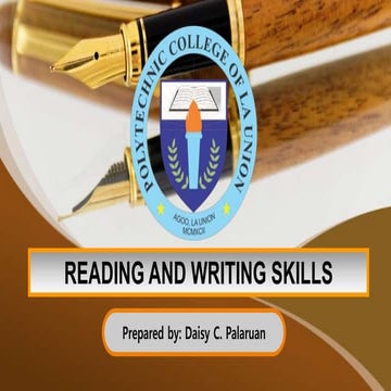 R&W-LESSON 3 (READING TEXT)power point presentation | PPTX