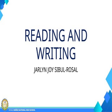 Reading and Writing Skills PowerPoint Presentation | PPTX