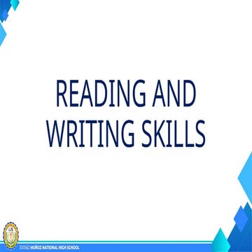 Reading and Writing Skills PowerPoint Presentation | PPTX