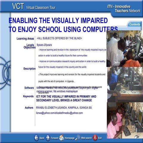Enabling the Visually Impaired to enjoy school using computers | PPT