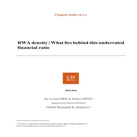 Rwa density what lies behind this underrated financial ratio | PDF