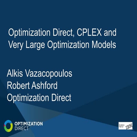 Solving Large Scale Optimization Problems Using Cplex Optimization 6070