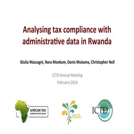 Analysing tax compliance with administrative data in Rwanda | PDF