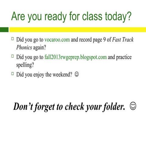 Monday, October 28 | PPT