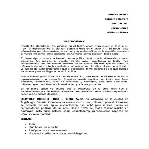 Teatro épico | DOCX
