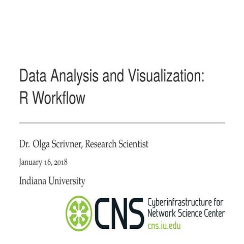 Data Analysis And Visualization R Workflow Ppt