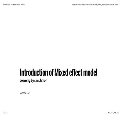 R workshop viii--Mixed Effect Analysis in r (randam and fixed effect) | PPT