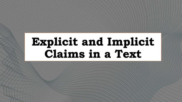 Explicit versus implicit meaning | PPTX