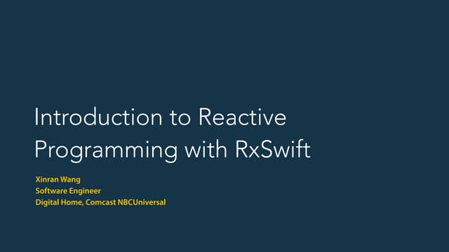 Intro To Reactive Programming With Swift Ppt