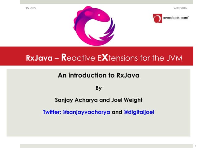 An Introduction to RxJava | PPT An Introduction to RxJava | PPT