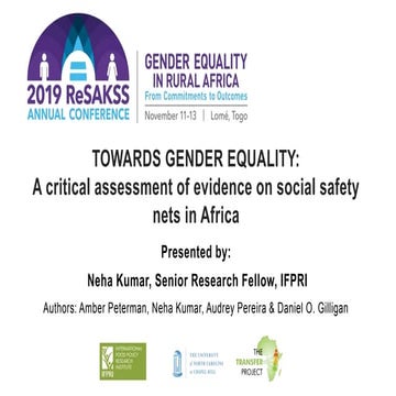 Towards Gender Equality: A critical assessment of evidence on social ...