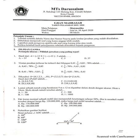 Matematika_Soal_UM_2020 | PDF