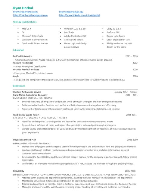 W ORANGE RESUME | PDF