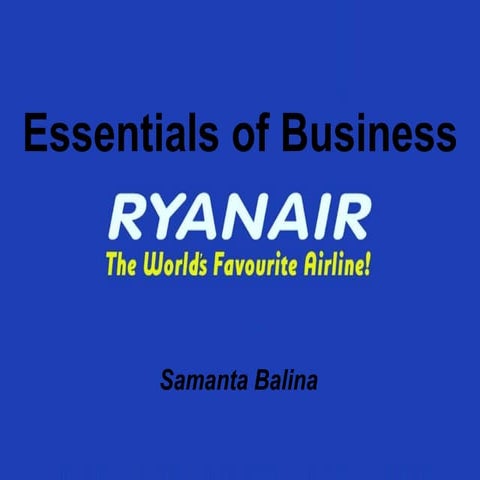 Ryanair Presentation 2012 | PPTX
