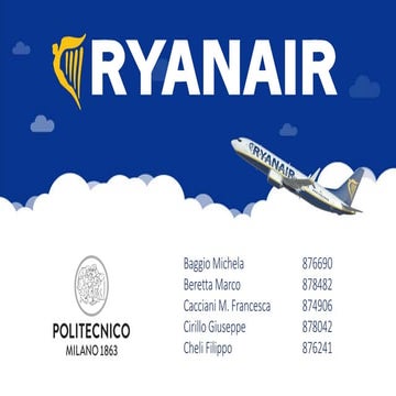 Ryanair - Accounting, finance & control project | PPT