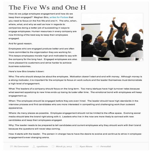 The Five Ws and One H | PDF