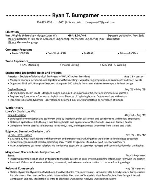 Resume-WVU | DOCX | Education