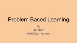 Problem based learning basics | PPT