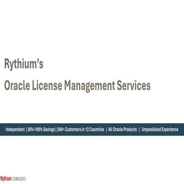 Rythium's Independent Oracle License Management Services | PPT