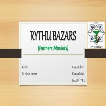 Rythu bazars | PPT