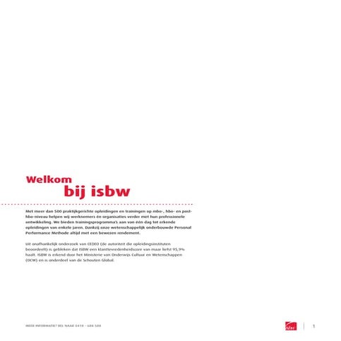 Opleidingsgids ISBW | PDF