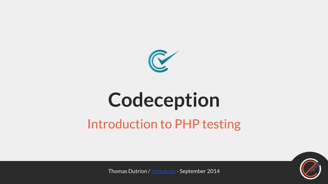 Codeception: introduction to php testing (v2 - Aberdeen php) | PPT Codeception: introduction to php testing (v2 - Aberdeen php) | PPT