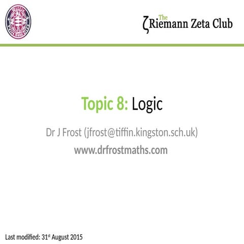 RZC-Chp8-Logic-Slides about elementary logic | PPTX