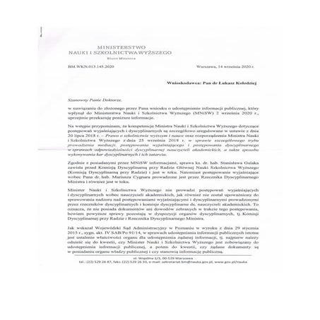 Rzecznik dyscyplinarny dla mariusza cygnara | PDF