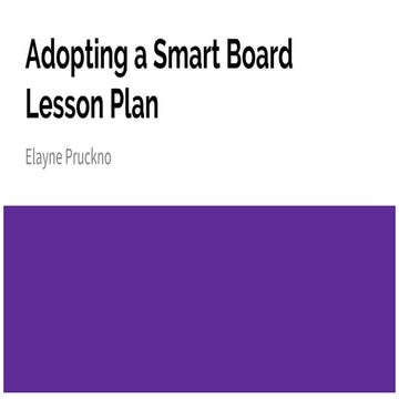Smart board lesson plan | PPT