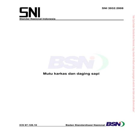 Sni karkas dan daging sapi | PDF