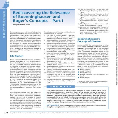 Boenninghausen and Boger concepts | PDF