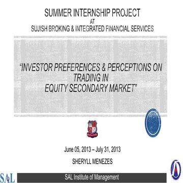 “INVESTOR PREFERENCES & PERCEPTIONS ON Trading in EQUITY SECONDARY ...