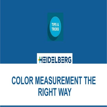 Slide presentation on color measurement the right way | PPT