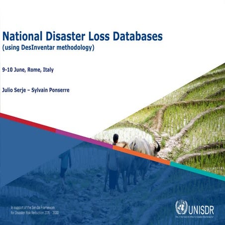 National Disaster Loss Databases (using DesInventar methodology) | PPT