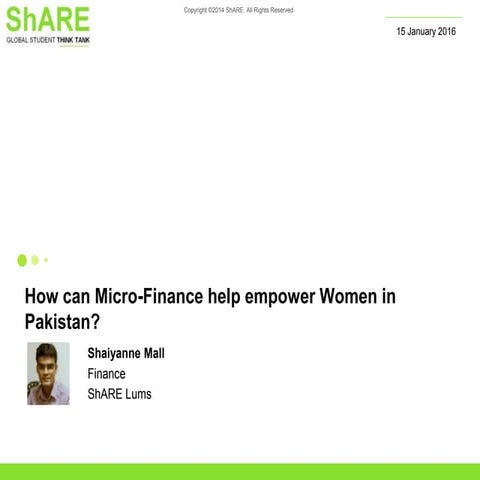 To understand women empowerment through microfinance | PDF