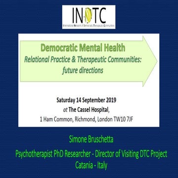 Relational Practice & Therapeutic Communities: future directions | PDF