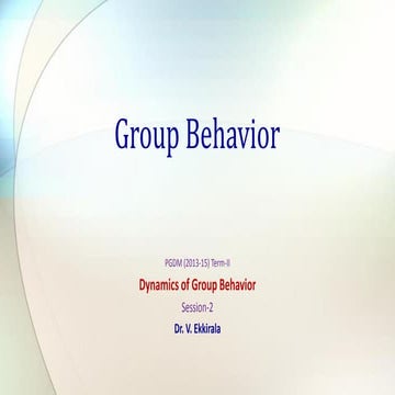 Introduction to Group behavior | PDF