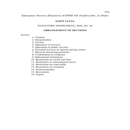 SAINT LUCIA STATUTORY INSTRUMENT, 2020, No. 46 | PDF