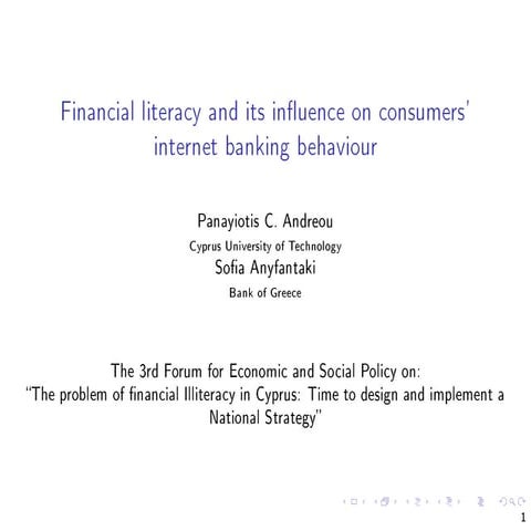Financial literacy and its influence on consumers' internet banking ...