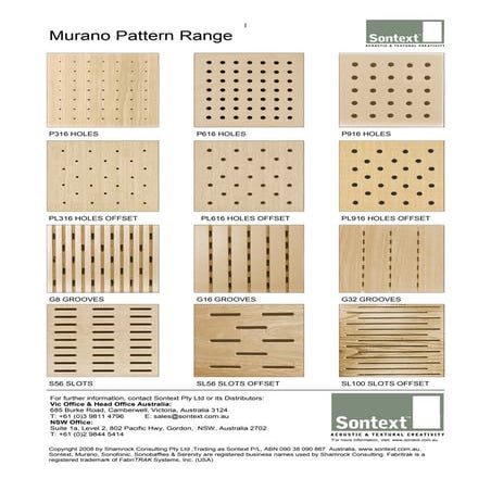 Murano ACoustic Wood Panel patterns | PDF