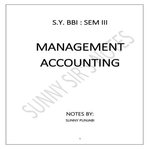 SYBBI MANAGEMENT ACCOUNTING NOTES SEM III | PDF