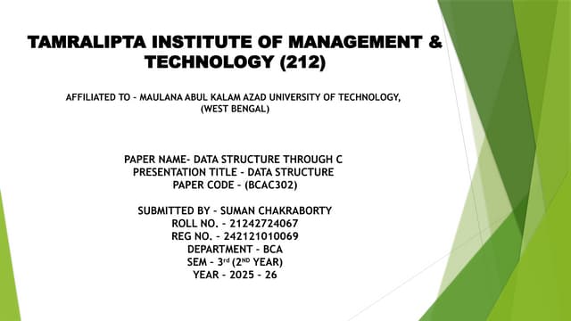 Introduction to data structure ppt | PPTX