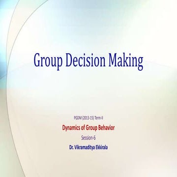 S 6. Group Decision Making | PPT
