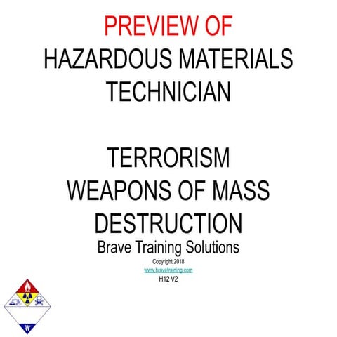 HAZMAT TECHNICIAN TERRORISM/WMD | PPT