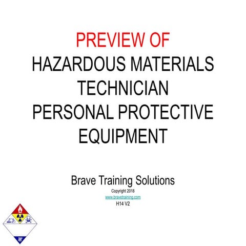HAZMAT TECHNICIAN PRESONAL PROTECTIVE EQUIPMENT | PPT