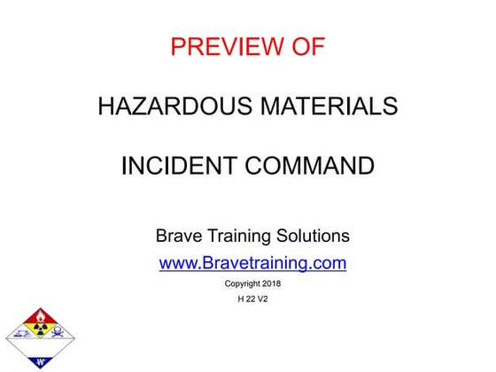 HAZMAT FIRST RESPONDER OPERATIONS NFPA COMPLIANT | PPT