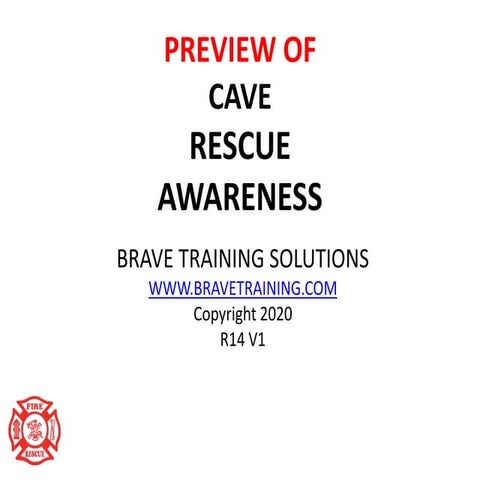 CAVE RESCUE AWARENESS | PPTX