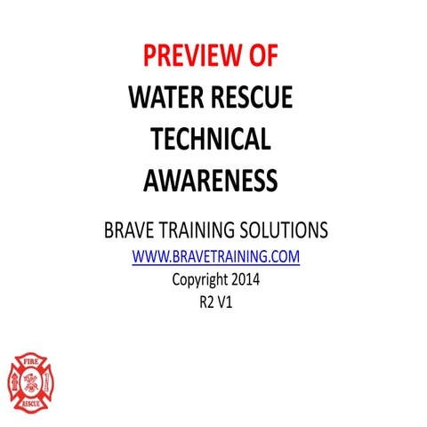 WATER RESCUE AWARENESS NFPA COMPLIANT | PPTX