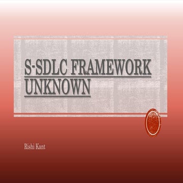 Secure Sdlc Framework Pptx Computer Software And Applications