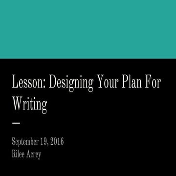 Lesson: Designing your plan for writing | PPT